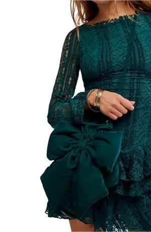 Free People Belle Velvet Bow Bag