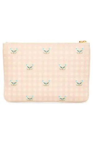 Valentino Garavani Medium Vlogo Signature Leather Pouch - Ivory/multi