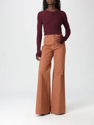Chloé Wide Leg Tailored Trousers - Brown