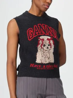 GANNI Knit Vest - Black