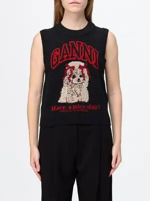 GANNI Knit Vest - Black