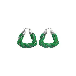 Bottega Veneta Twist Hoop Earrings - Green