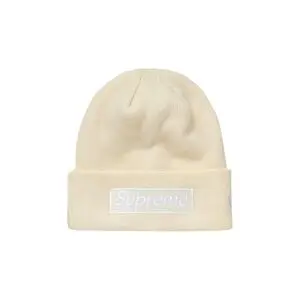 Supreme X New Era Box Logo Beanie - Cream