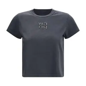 Alexander Wang Shrunken Tee With Hotfix Logo