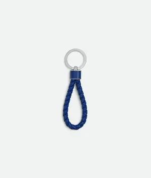 BOTTEGA  VENETA Intreccio Key Ring - Blue Royal