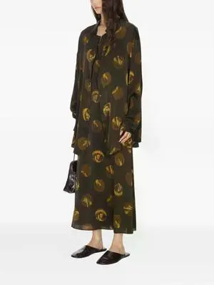 UMA WANG Circular-print Silk-blend Shirt