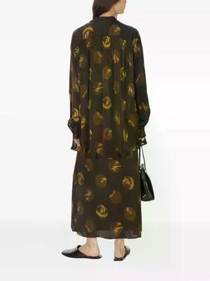 UMA WANG Circular-print Silk-blend Shirt