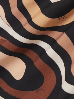 Emilio Pucci Marmo Embellished One-shoulder Printed Swimsuit - Brown