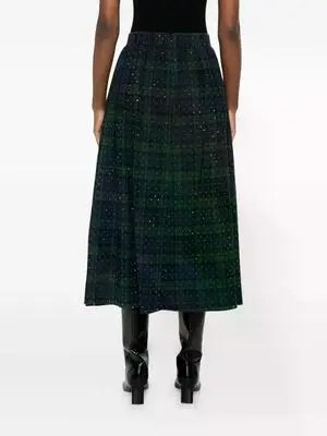 Maje Plaid-check A-line Skirt