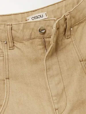 Ossou Lariat Draped Mid-rise Wide-leg Jeans