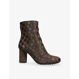 Bottega Veneta Atomic Weave 75 Leather Ankle Boots
