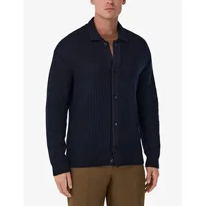 Boggi Milano Ribbed Knitted Merino-wool Jacket