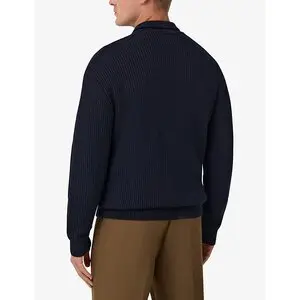 Boggi Milano Ribbed Knitted Merino-wool Jacket