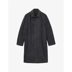 ALLSAINTS Duke Lapel-collar Wool-blend Coat - Charcoal Grey