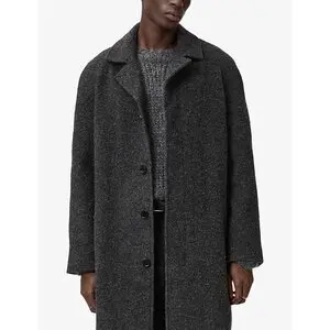ALLSAINTS Duke Lapel-collar Wool-blend Coat - Charcoal Grey
