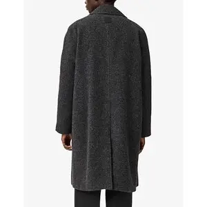 ALLSAINTS Duke Lapel-collar Wool-blend Coat - Charcoal Grey