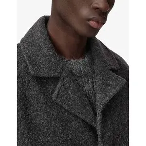 ALLSAINTS Duke Lapel-collar Wool-blend Coat - Charcoal Grey