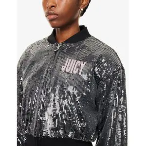 Juicy Couture Sequin-embellished Cropped Bomber Jacket