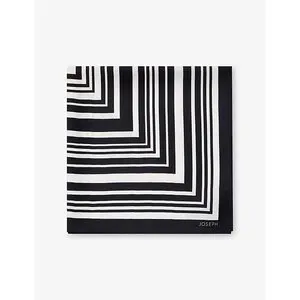 JOSEPH Kenza Stripe Silk Scarf - Black/white
