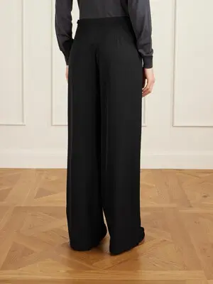THE ROW Roger Wool-crepe Wide-leg Pants