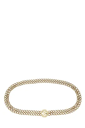 Chanel Sunburst Double Chain Belt Silver