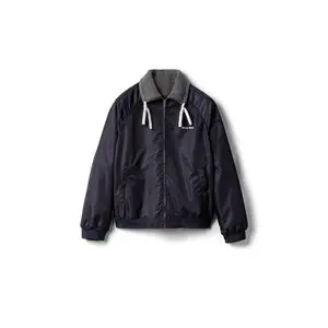Miu Miu Technical Gazar And Fleece Bomber Jacket - Navy