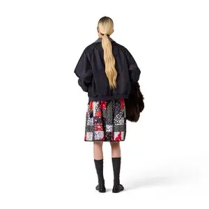 Miu Miu Technical Gazar And Fleece Bomber Jacket - Navy
