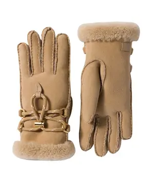Miu Miu Shearling Gloves - Sand Beige