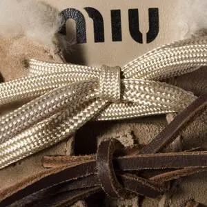 Miu Miu Gymnasium Suede And Shearling Sneakers