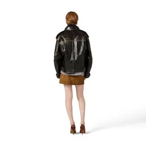 Miu Miu Waxed Suede Leather Miniskirt