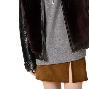 Miu Miu Waxed Suede Leather Miniskirt