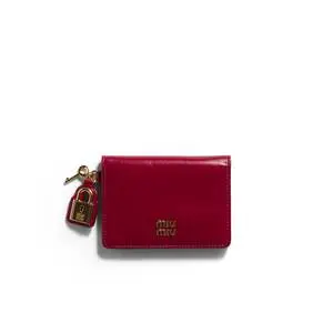 Miu Miu Leather Card Holder - Ruby Red