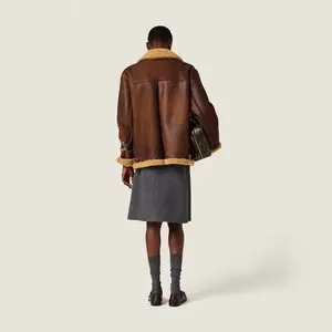 Miu Miu Waxed Shearling Blouson Jacket