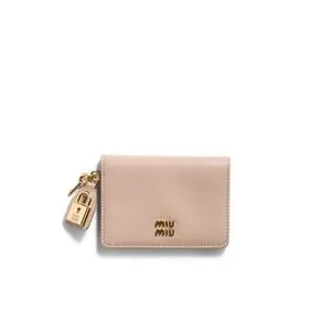 Miu Miu Leather Card Holder - Powder Pink