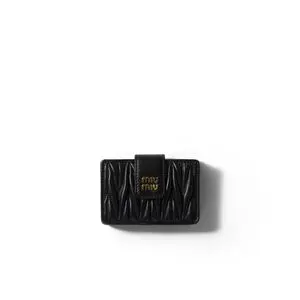 Miu Miu Matelassé Nappa Leather Card Holder - Black