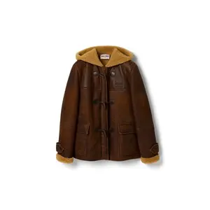Miu Miu Waxed Shearling Duffle Coat