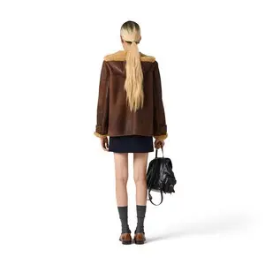 Miu Miu Waxed Shearling Duffle Coat