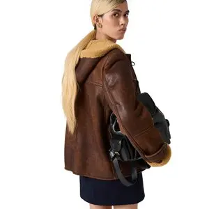 Miu Miu Waxed Shearling Duffle Coat