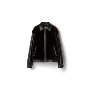 Miu Miu Leather And Shearling Blouson Jacket