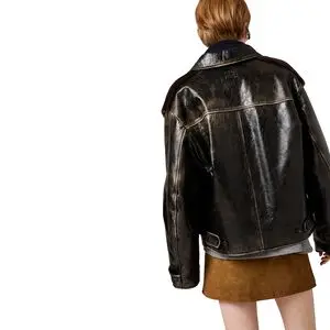 Miu Miu Leather And Shearling Blouson Jacket
