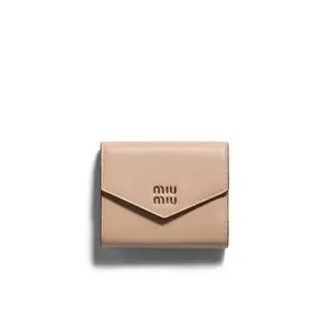 Miu Miu Small Leather Wallet - Cord/cognac