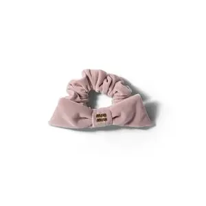 Miu Miu Velvet Bow Scrunchie - Alabaster Pink