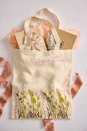 TERRAIN Embroidered Linen Tote Bridesmaid