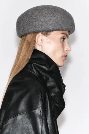 Cos Sculpted Wool Beret - Gray
