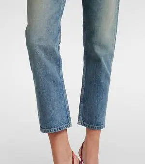 Saint Laurent 90s Cropped Slim Jeans
