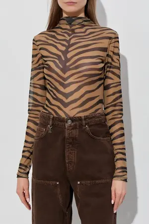 Amiri Animal Print Top - Brown