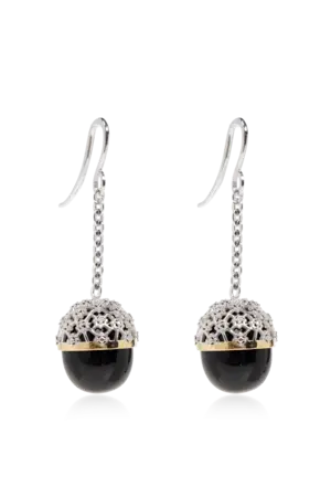 TOTEME Long Crystal Dangle Earrings - Silver