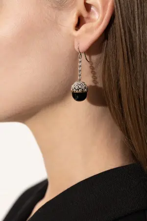 TOTEME Long Crystal Dangle Earrings - Silver