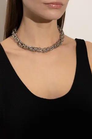TOTEME Brass Link Choker Necklace - Silver