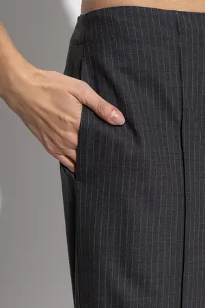 Rag & Bone Pinstripe Creased Trousers - Grey